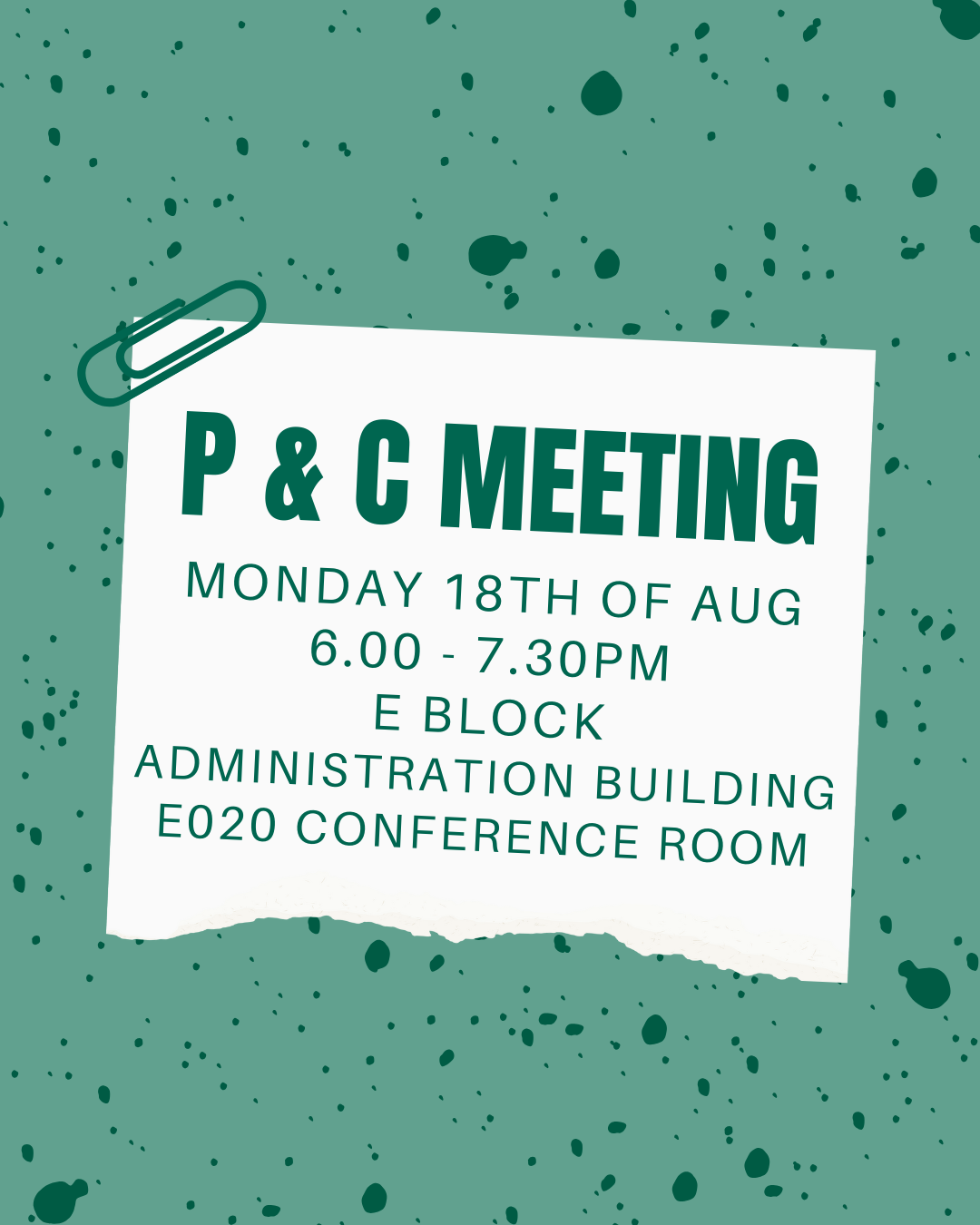 August P&C Meeting